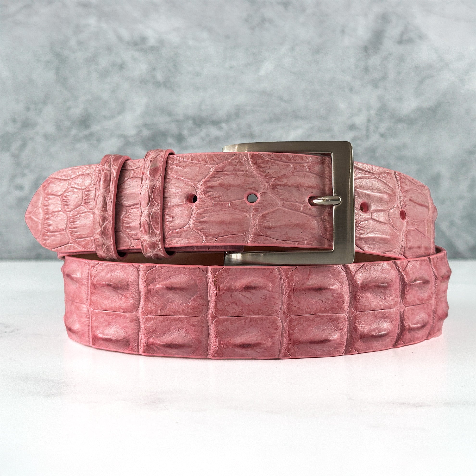 Saltwater Crocodile Belt: Pink – Jacob Hill Leather