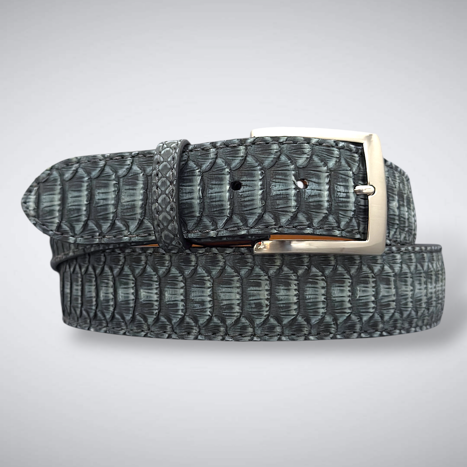Monsoon Python Belt – Center Scale Suede | Cut-to-Fit – Jacob Hill Leather