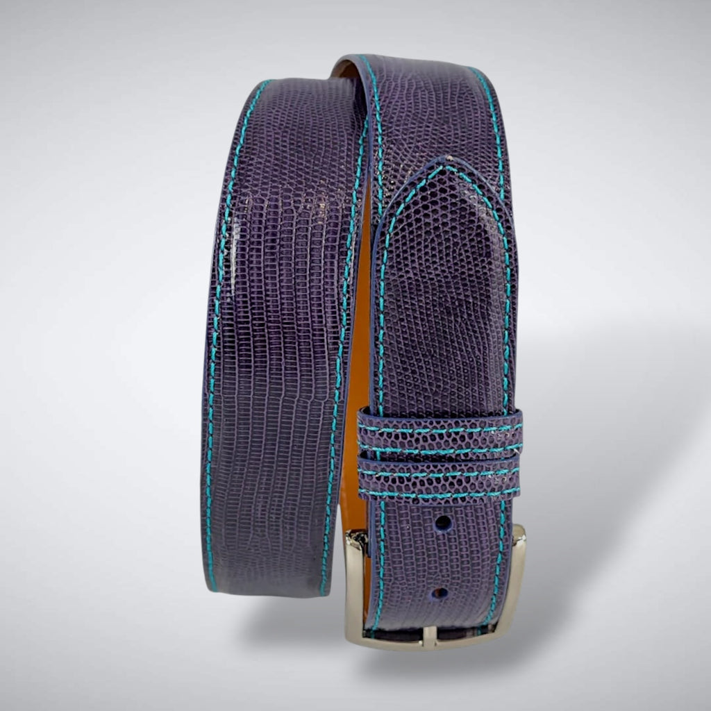 Lizard Belt – Purple | Jacob Hill Leather